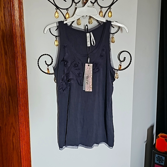 Kische | Tops | Kische Embellished Grey Tank Xl | Poshmark